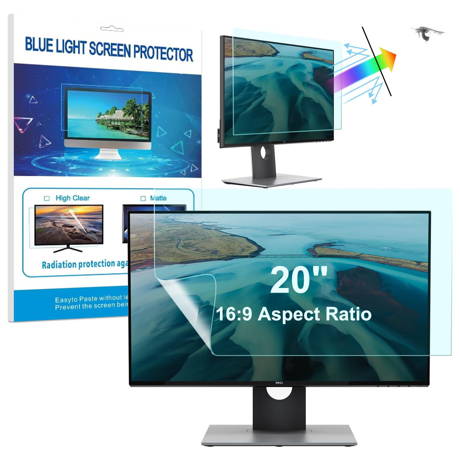 HaruYo 20 Inch Computer Monitor Screen Protector, Anti-Blue Light ...
