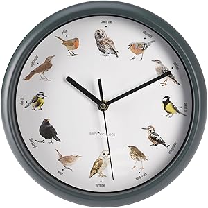 Koopman International Bird Song Wall Clock with 12 Bird Design and ...