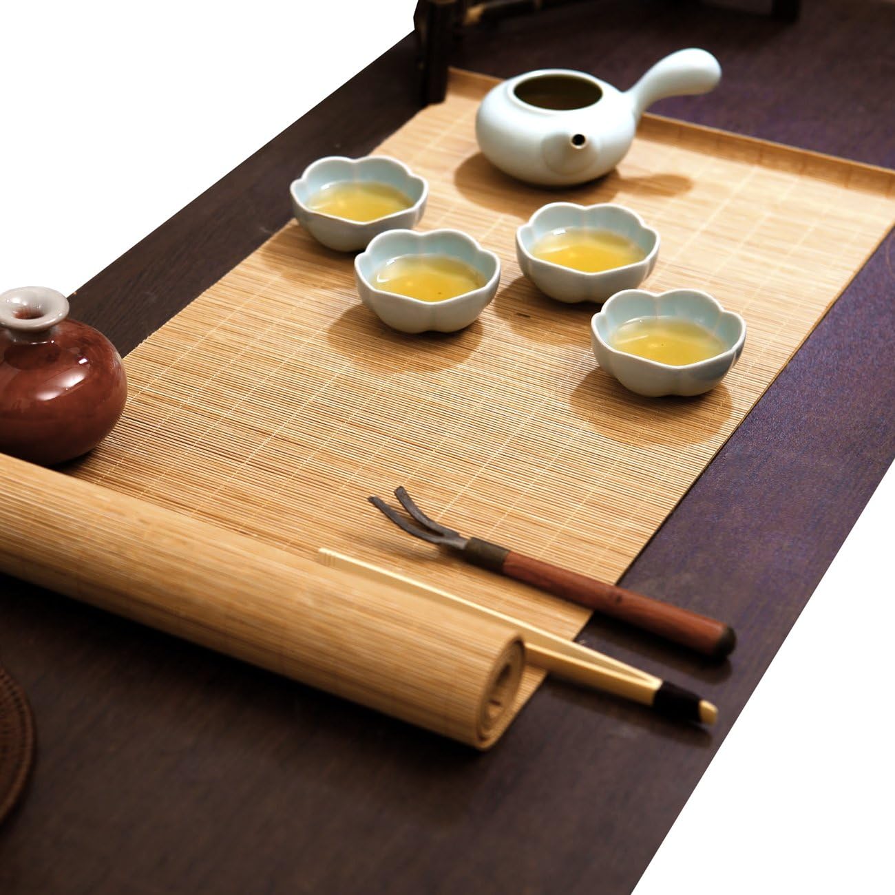 Amazon.com: YOY Tea Ceremony - Kung Fu Tea Set Mat Natural Bamboo ...