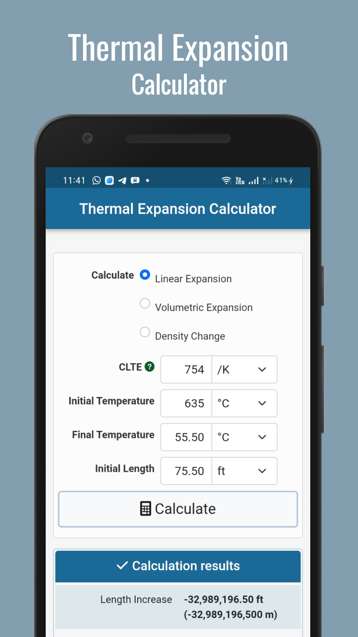 Thermal Expansion Calculator - App on Amazon Appstore