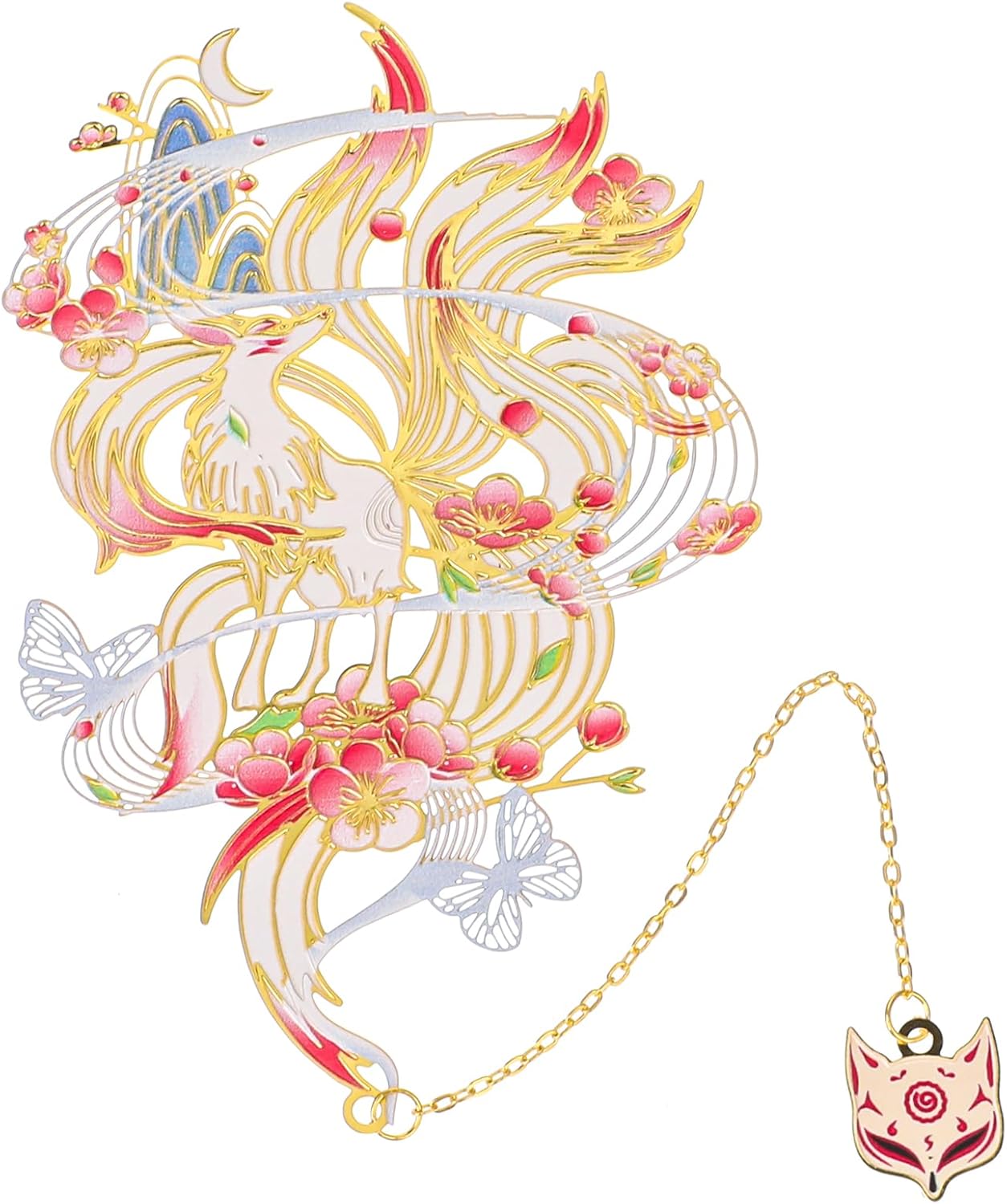 Amazon.com: Dimeho Kitsune Bookmarks Cute Metal Book Marks Nine-Tailed ...