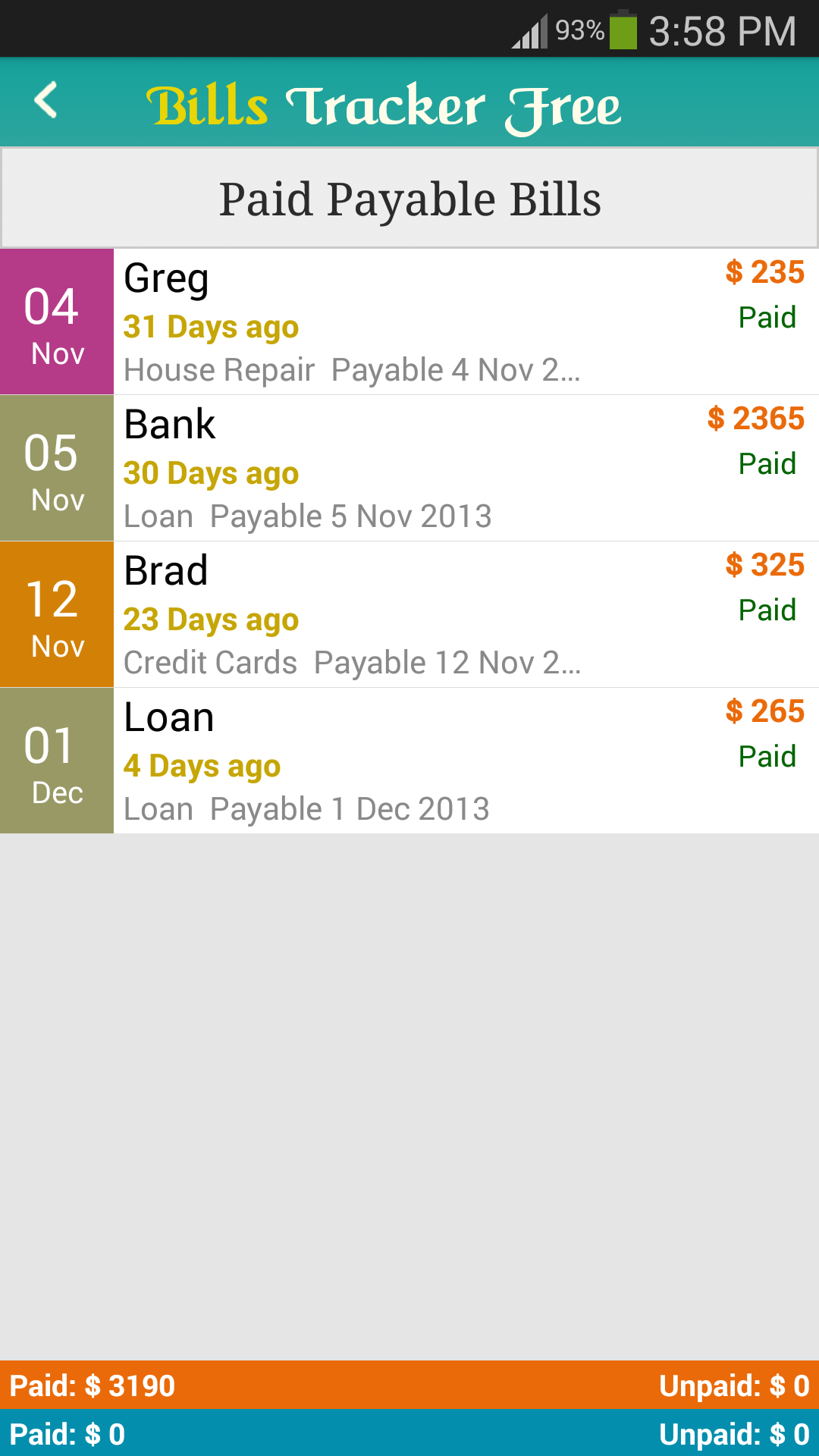 Bills Tracker - App on Amazon Appstore