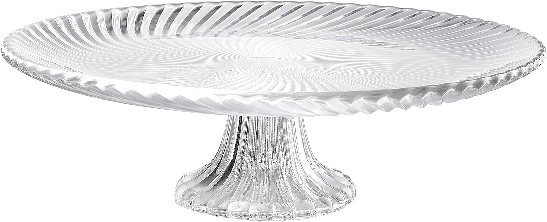 Amazon.com: Simply Elegant Crystal Glass Beaded Edge Pedestal Cake ...