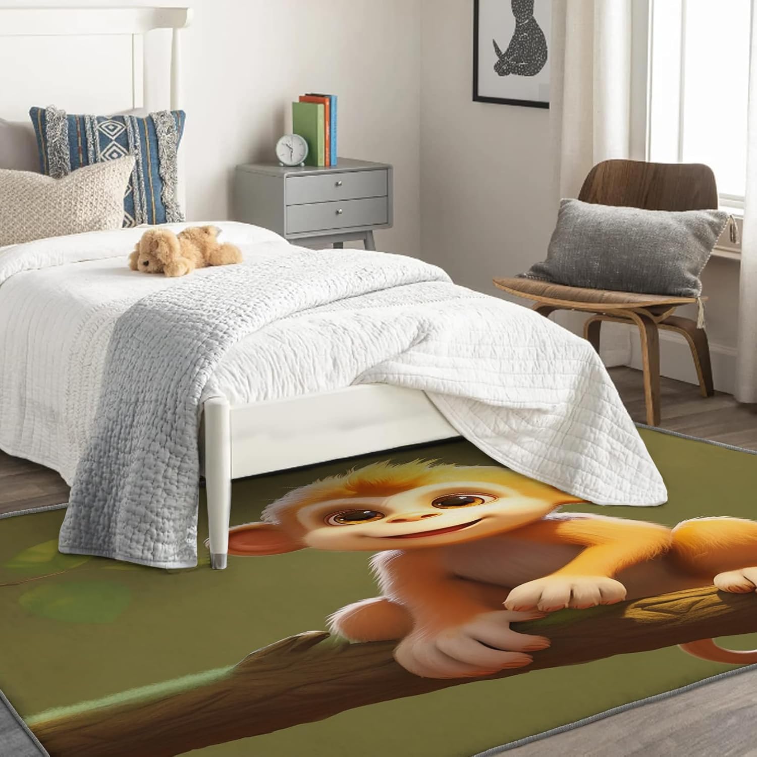 Monkey 3×4 Rugs for Entryway Bedroom Living Room, Cartoon Washable Non ...