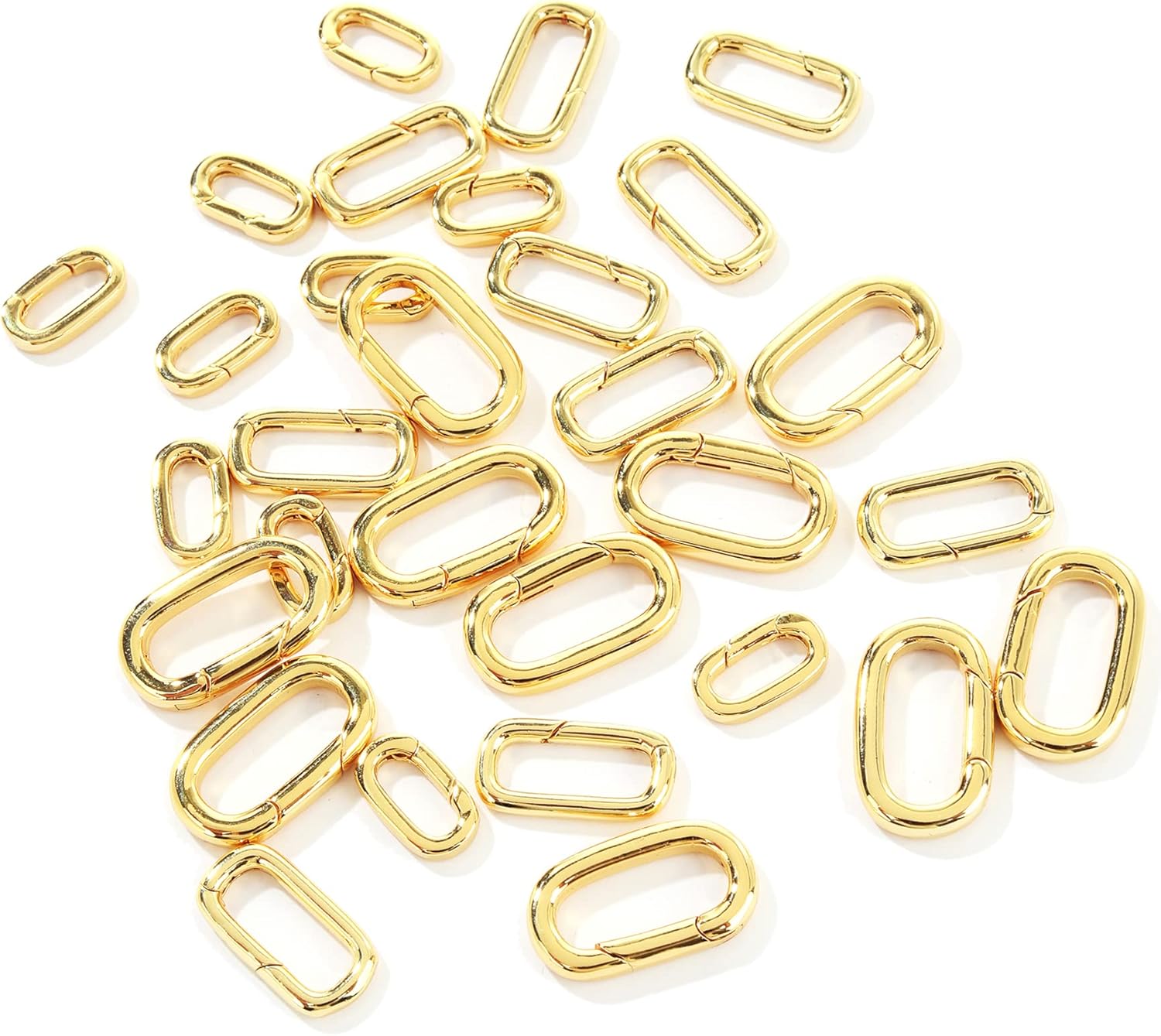 Amazon.com: 18K Gold Filled Oval Clasp Necklace Connector Spring Clasps ...