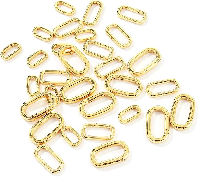 Amazon.com: 18K Gold Filled Oval Clasp Necklace Connector Spring Clasps ...