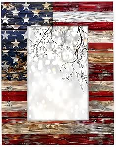 Amazon.com - DXTKWL Old Wooden American Flag 5x7 Picture Frame, Display ...