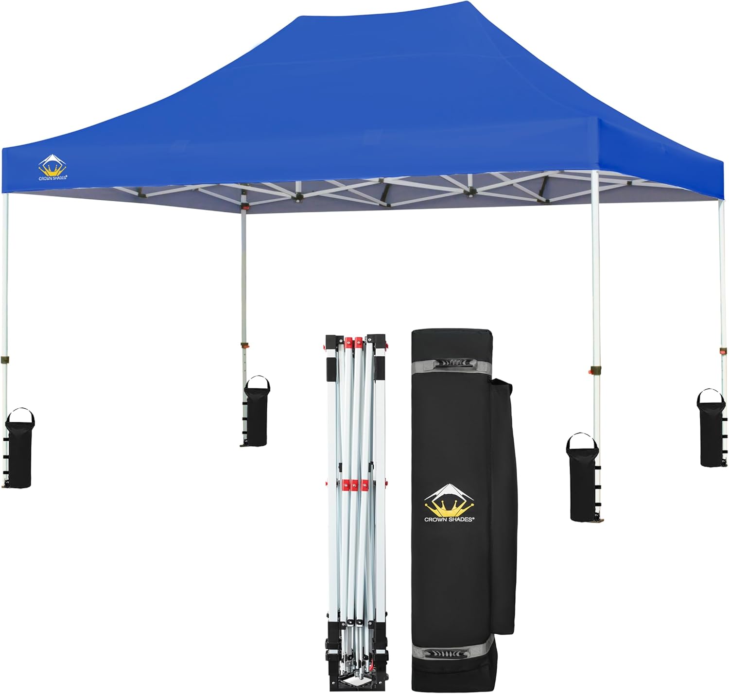 Amazon.com : CROWN SHADES 10x15 Pop Up Canopy Tent,Silver-Coated ...