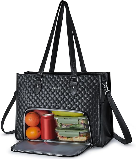 Amazon.com: Ralnitote Laptop Tote Bag with Insulated Lunch Compartment ...