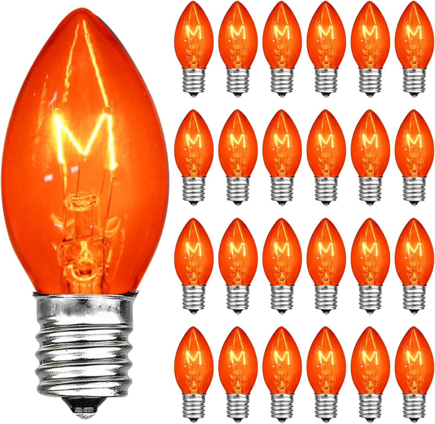 Creative Hobbies® Transparent Orange C7 Light Bulbs - 7 Watt, Steady ...