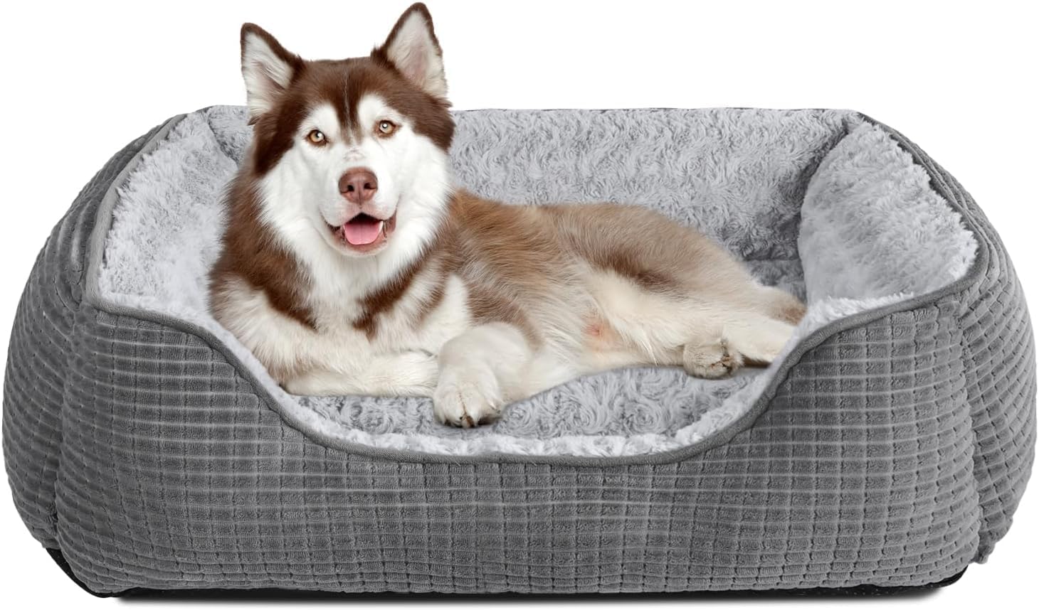 JOEJOY Extra Large Dog Bed Washable, Soft Rose Velvet Dog Bed Low Front ...