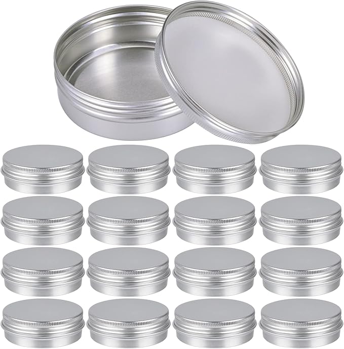 AcbbMNS 10 Pack Aluminum Tin Jar Refillable Containers 100ml Round ...