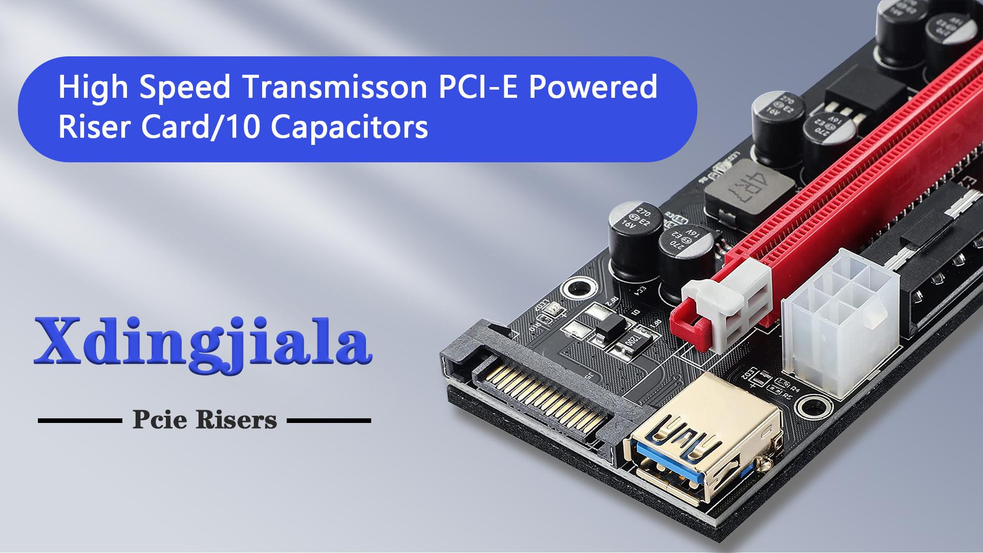 Watch 6 Pack PCI-E Riser GPU Risers Card 10 Capacitors on Amazon Live