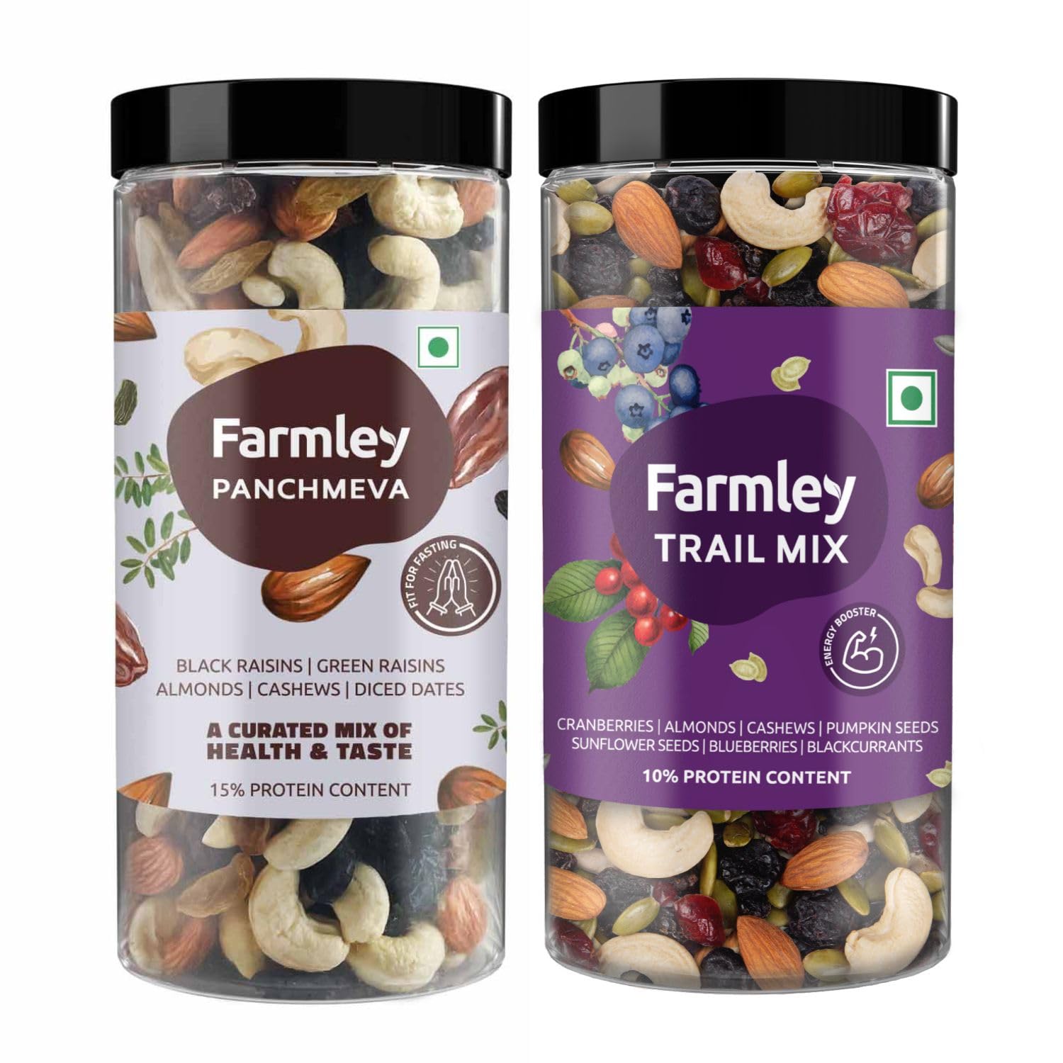 Farmley Dry Fruits Mix 855g I Panchmeva 405g & Trail Mix 450g I Mixed ...