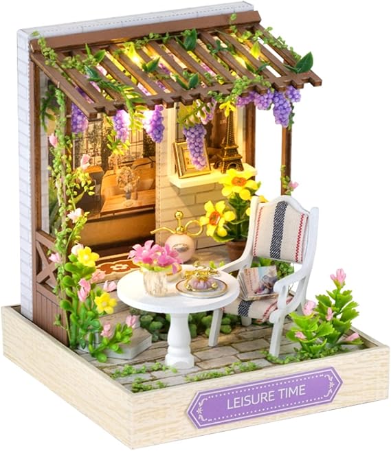 Amazon.com: DIY Miniature House Kit, Mini House Building Kit with LED ...