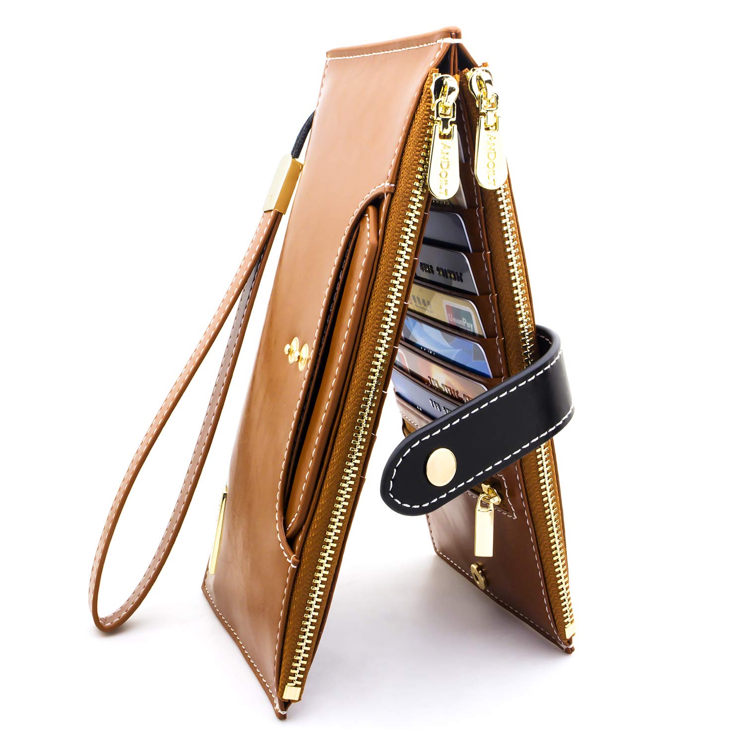 ANDOILT Wallets for Women Genuine Leather Wallet RFID Blocking Bifold ...