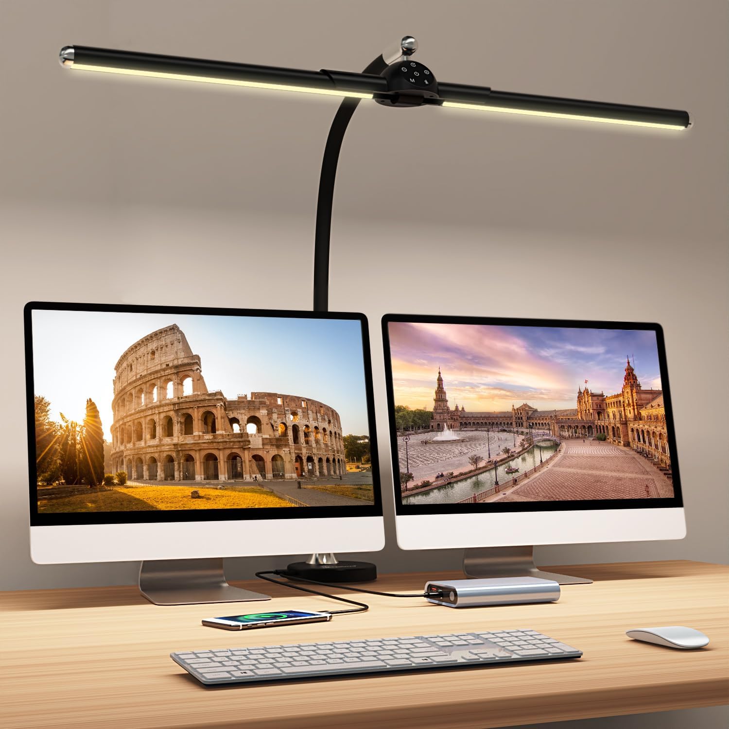 Amazon.com: Megainvo LED Desk Lamp with Clamp, 24W Desk Light w/Timer ...