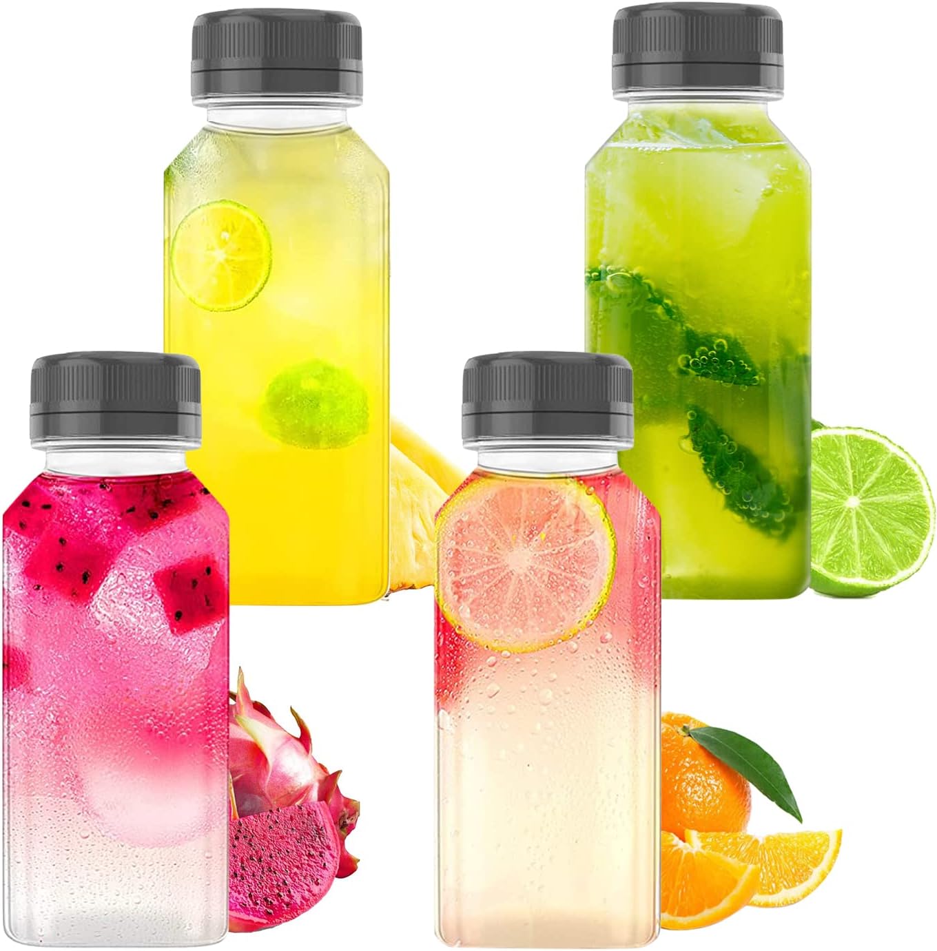 10 OZ Plastic Juice Bottles, Reusable Bulk Beverage Containers, for ...