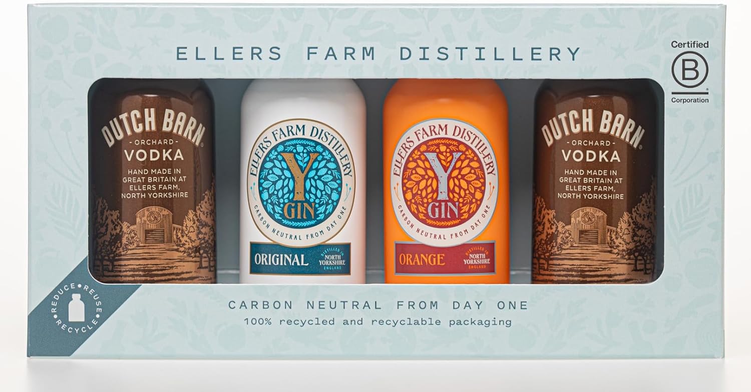 Ellers Farm Distillery Minis Gift Pack | 4 x 5cl Miniature Aluminium ...
