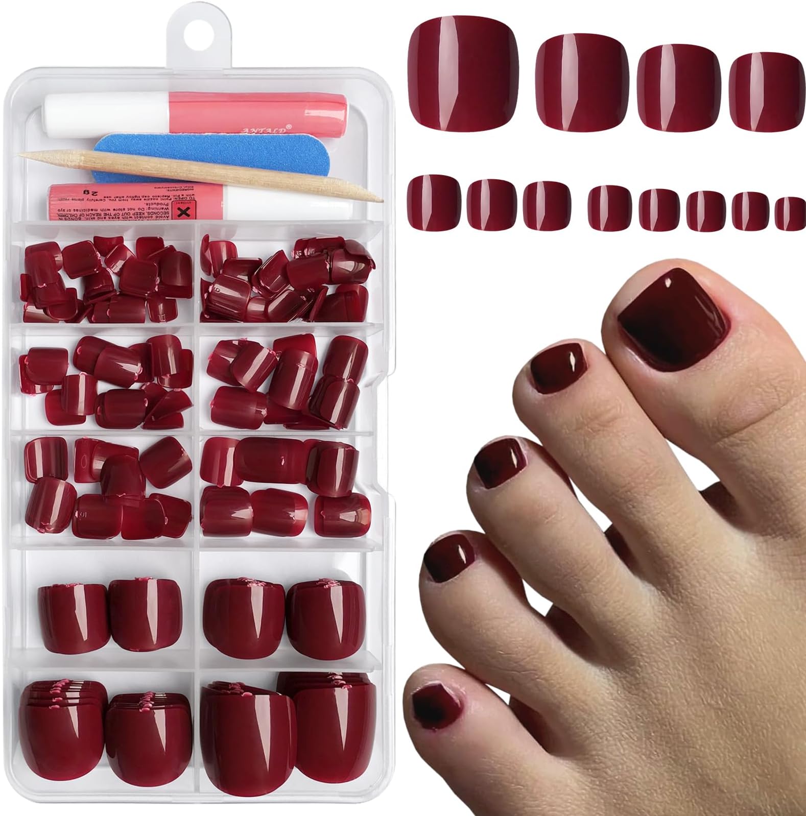 Amazon.com: Cocoa Brown Press on Toenails Fall Fake Toenails Glossy ...