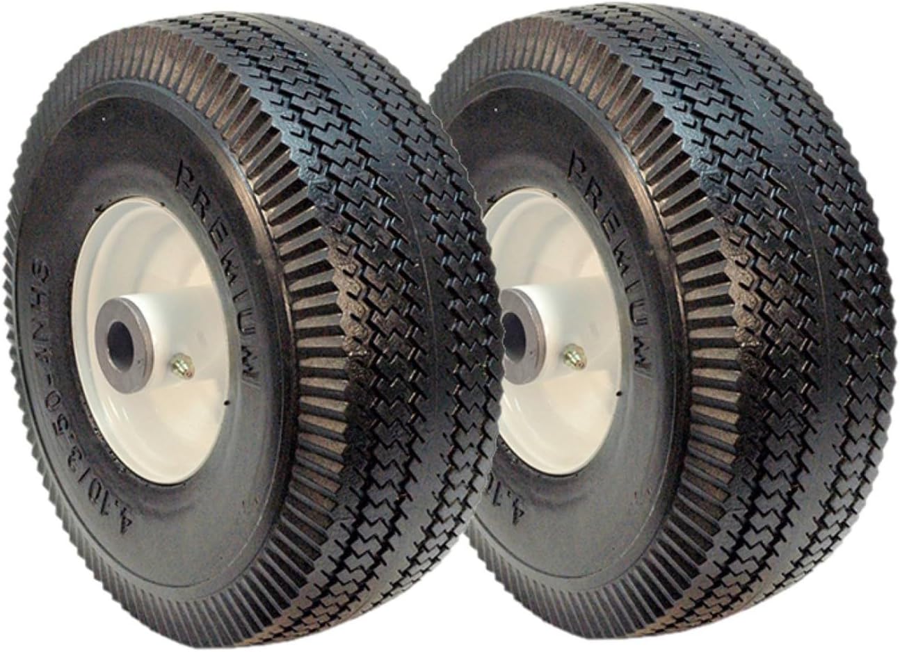 Amazon.com: 2Pk 15087 Flat Free 4.10/3.50-4 (10") Wheel Assembly For ...