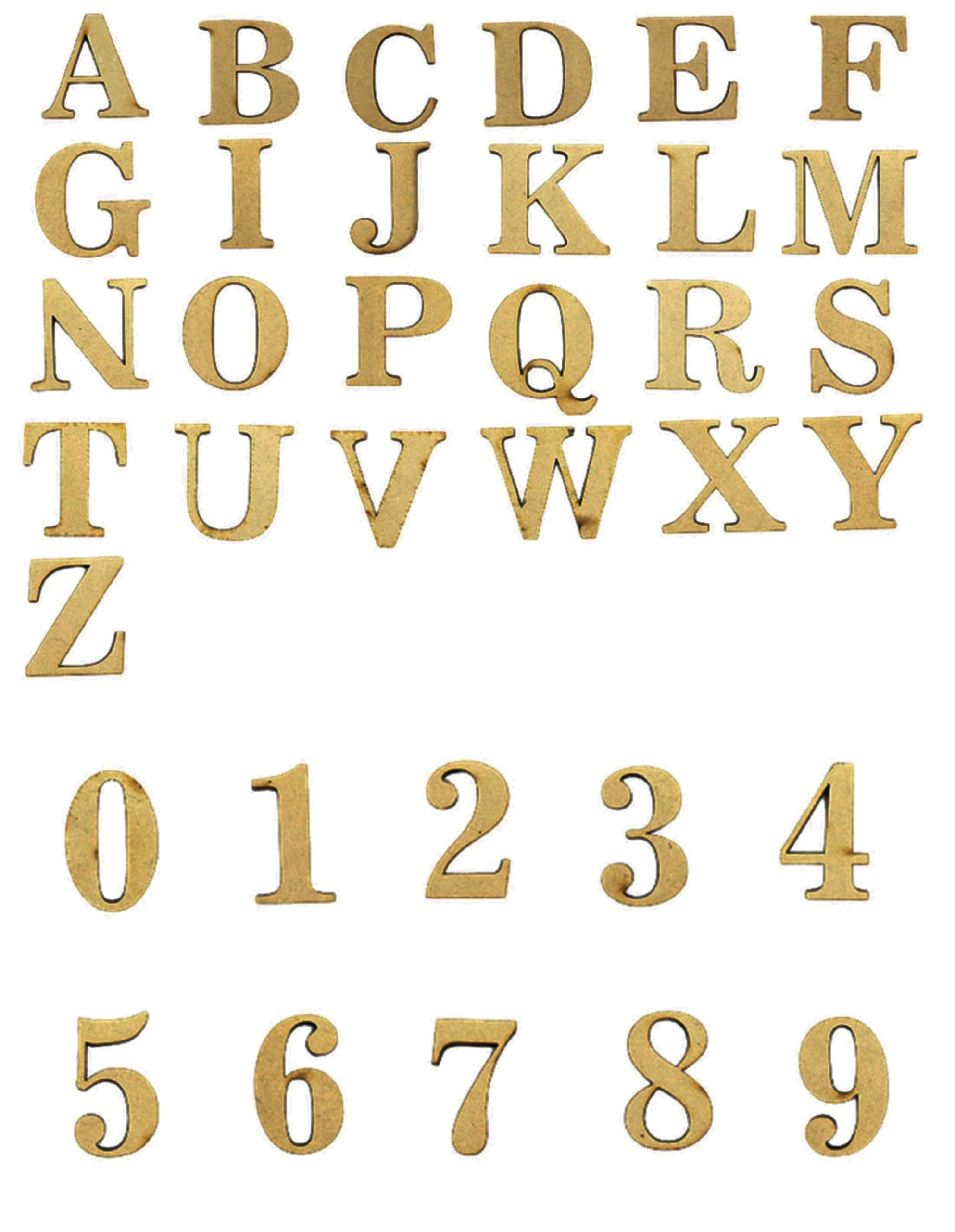 IIE ABC & 123 Alphabet Letters Unfinished Wooden Numbers Medium Size ...