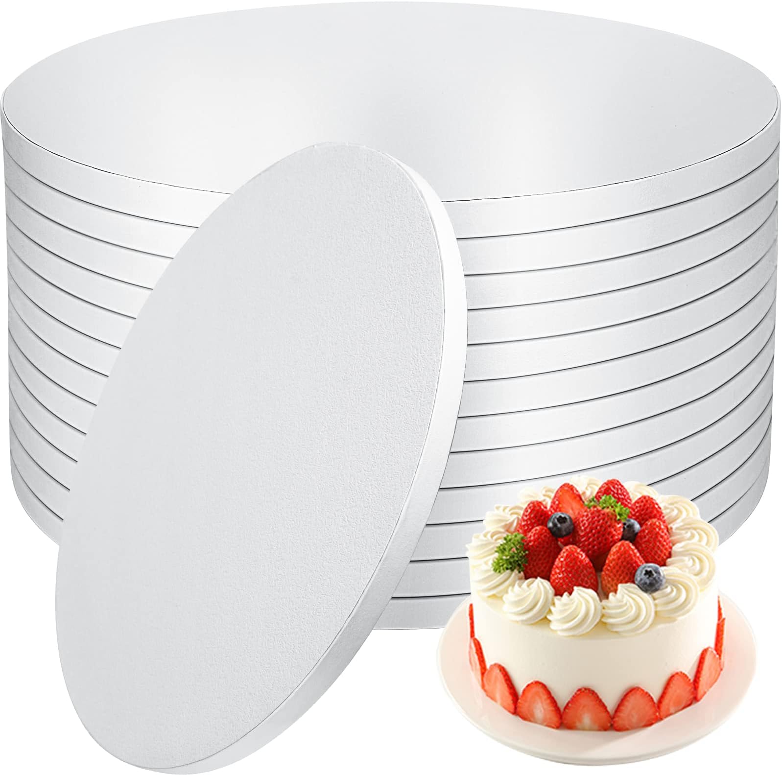Amazon.com | 16 Inch Round White Cake Drum/Board 4pack: Cake Stands