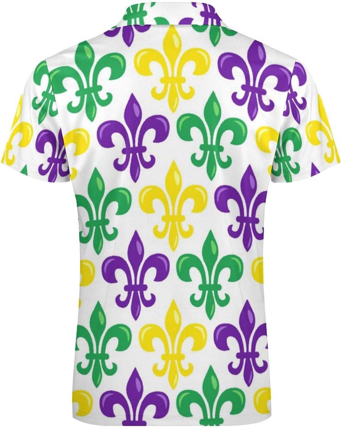 Mardi Gras Fleur De Lis Golf Polo Shirts for Men Casual Short Sleeve ...