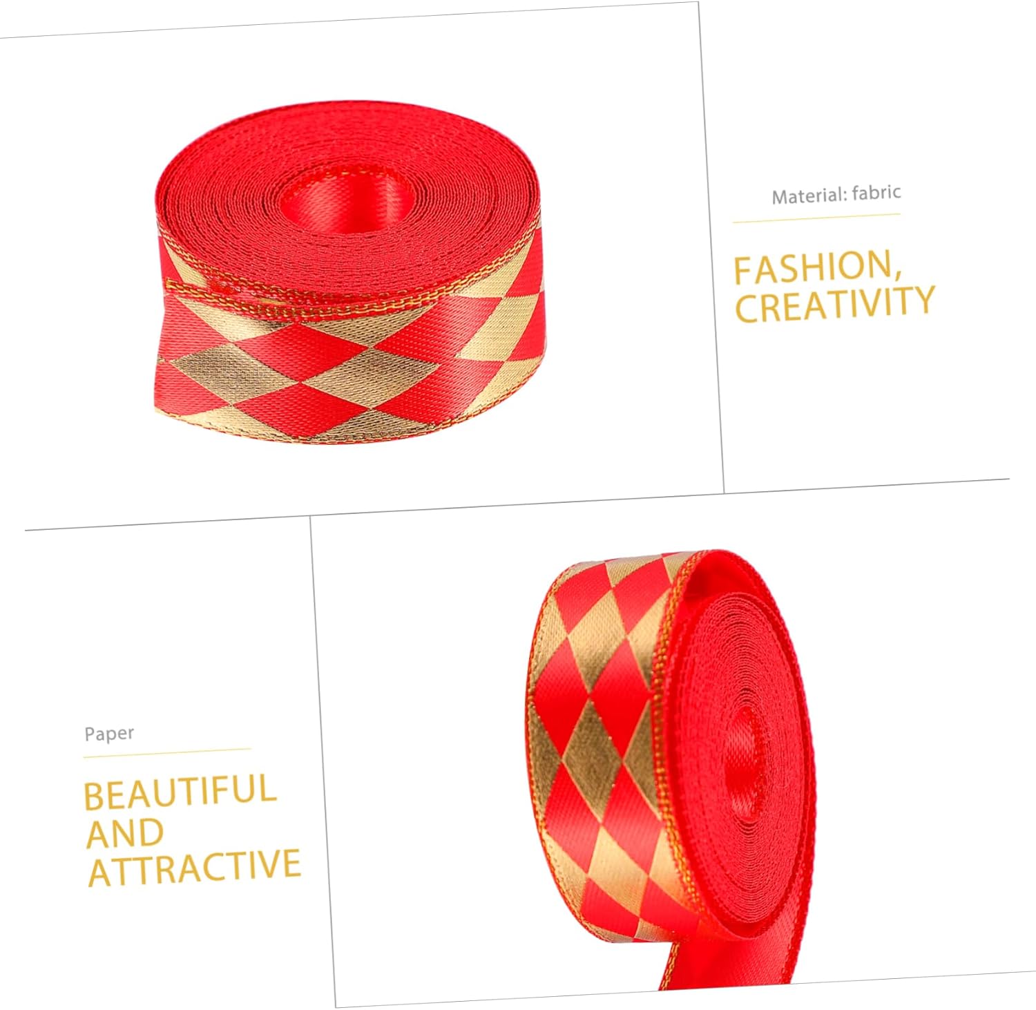 EXCEART 3 Rolls 3 Diamond Pattern Webbing Satin Gold Bronzing Wire ...