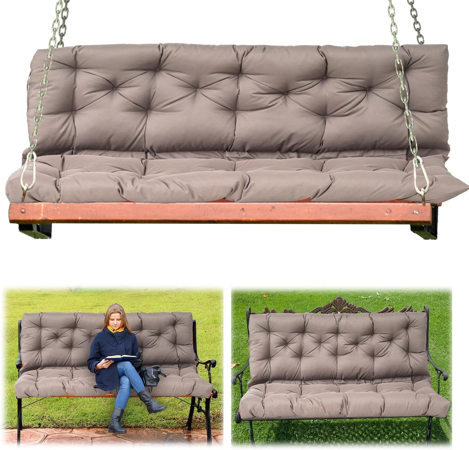 Amazon.com: Porch Swing Cushion,Waterproof Bench Cushion for Outdoor ...