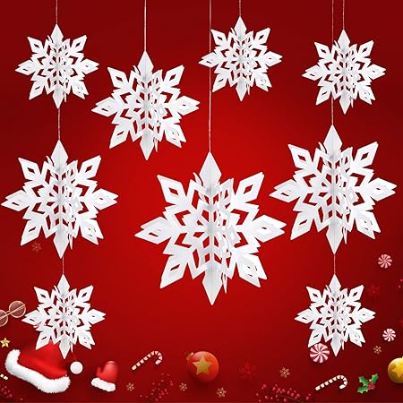 Amazon.com: TUPARKA White Paper Snowflake Decorations Frozen Birthday ...