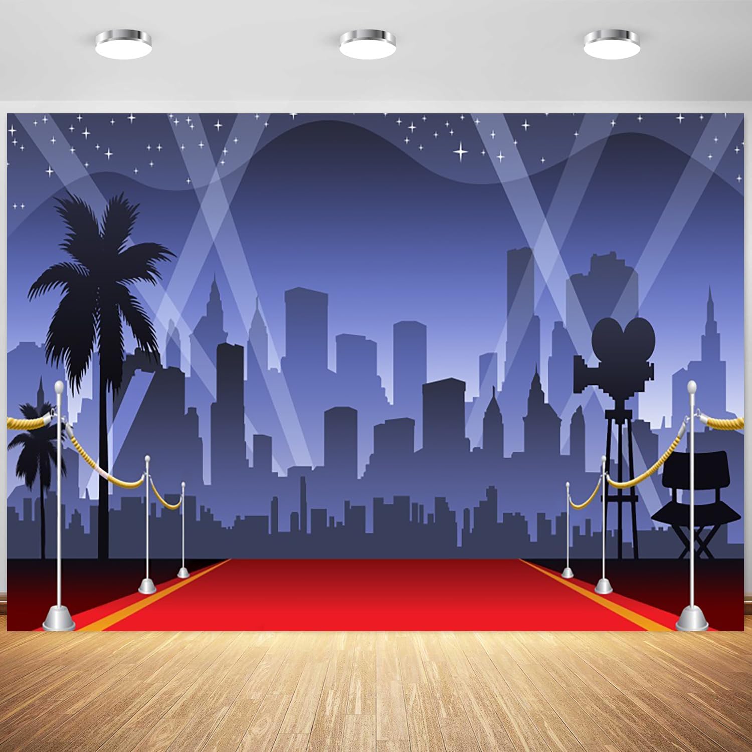 Amazon.com : 10x8ft Red Carpet Backdrop Movie Night Stage Light ...