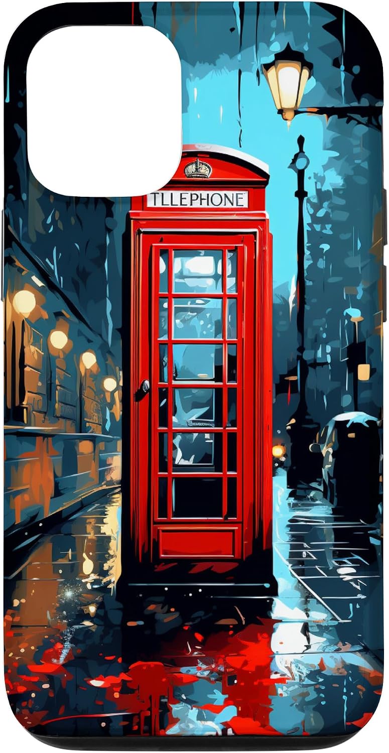 Amazon.com: iPhone 12/12 Pro Wet London Iconic Red Phone Booth ...