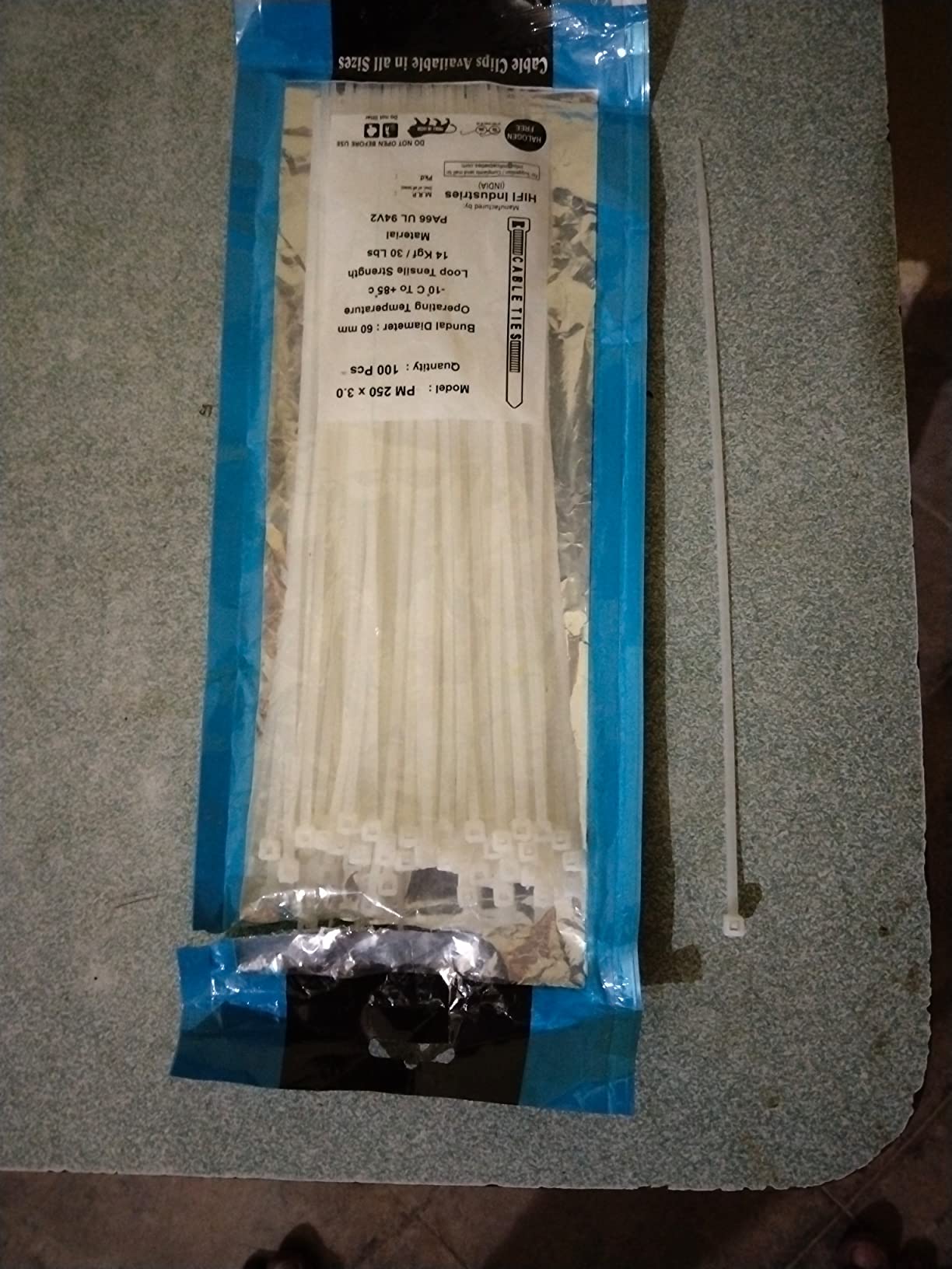 Wonder Quick Tie - 10" Inch Cable Ties 250 MM *3.3 MM White Nylon Zip ...