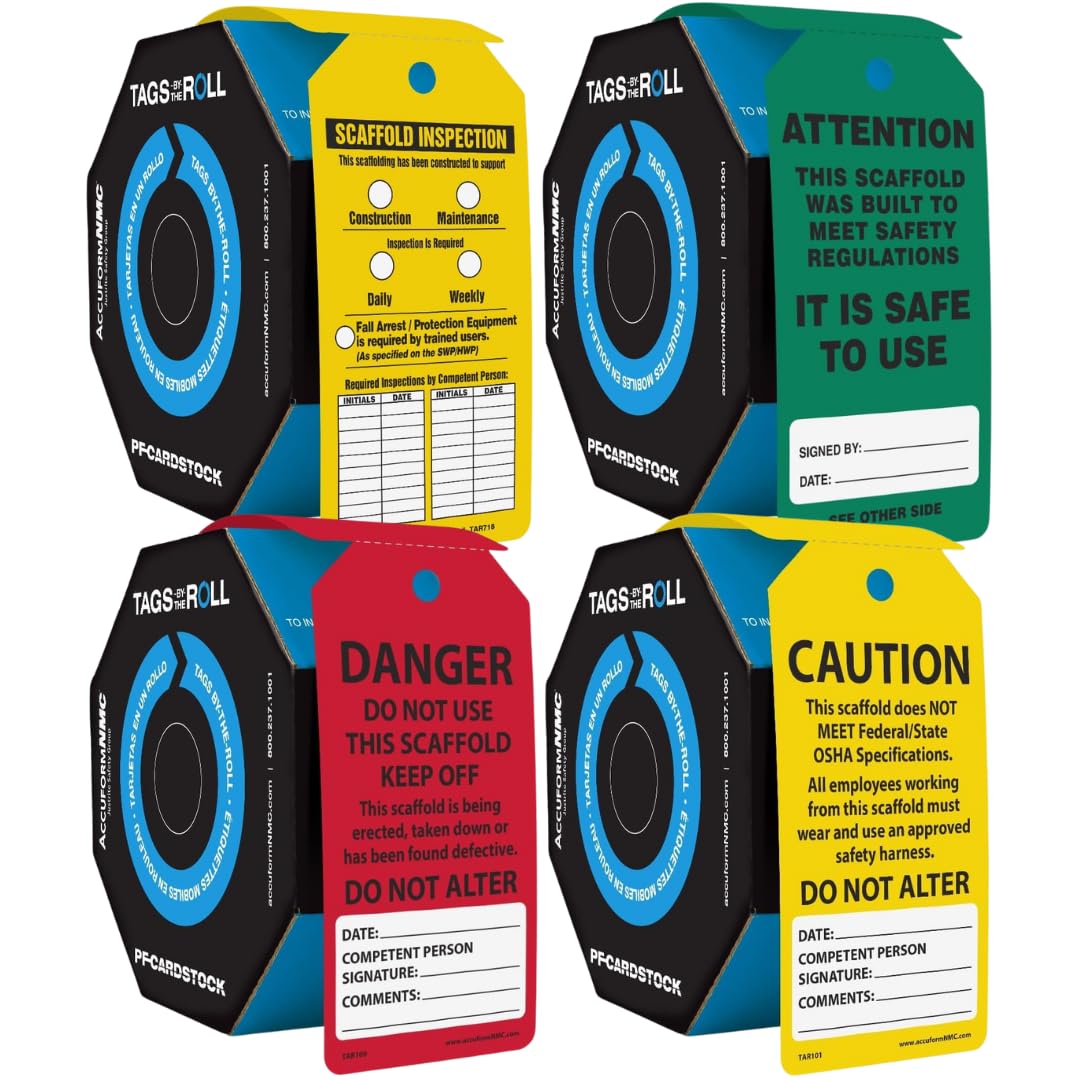 Scaffolding Tags by-The-Roll Bundle, 400 Total Tags, US Made OSHA ...