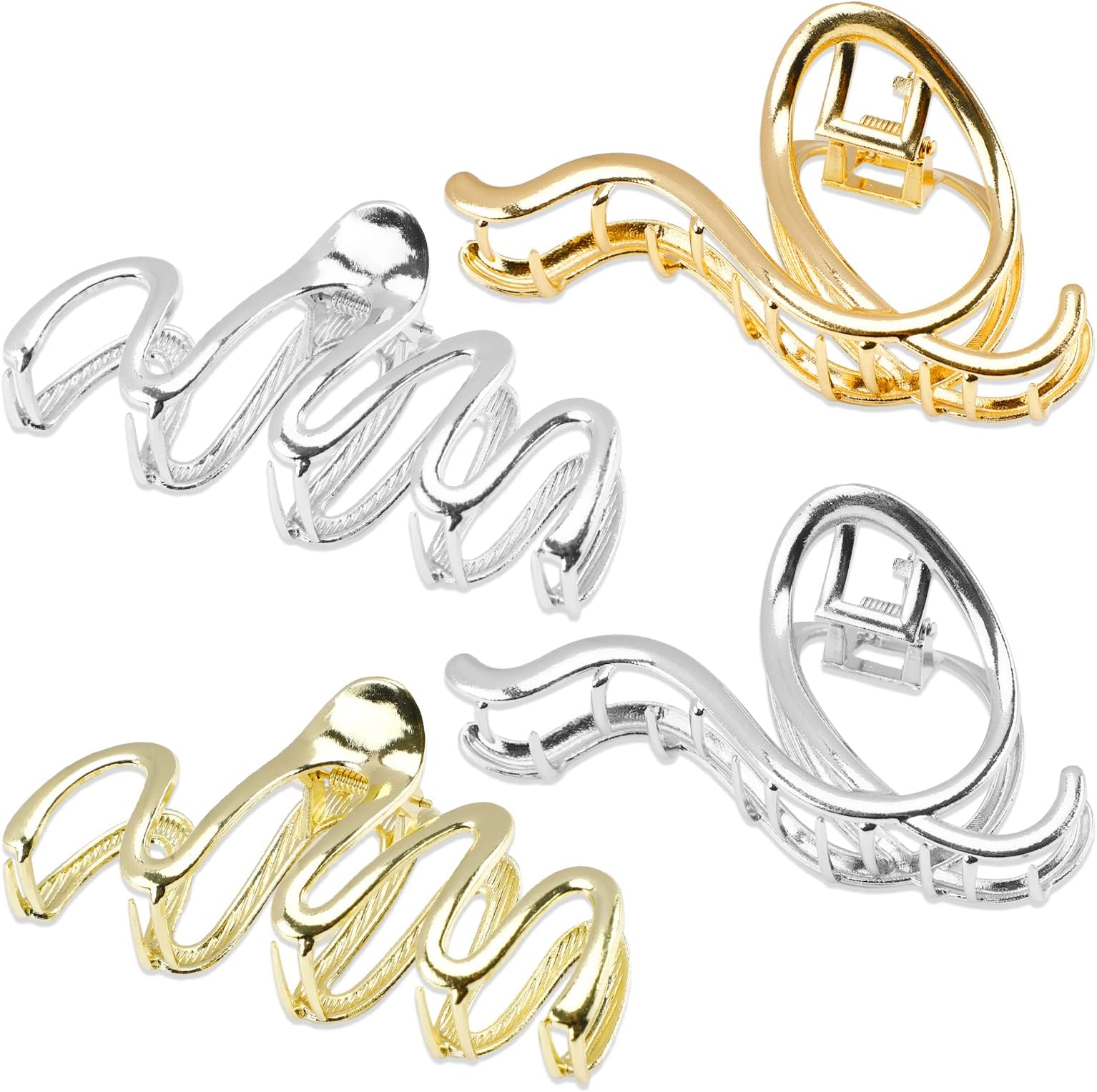 Amazon.com : Vigorpace 10 Pack Small Hair Claw Clips, 1.6" Gold Hair ...