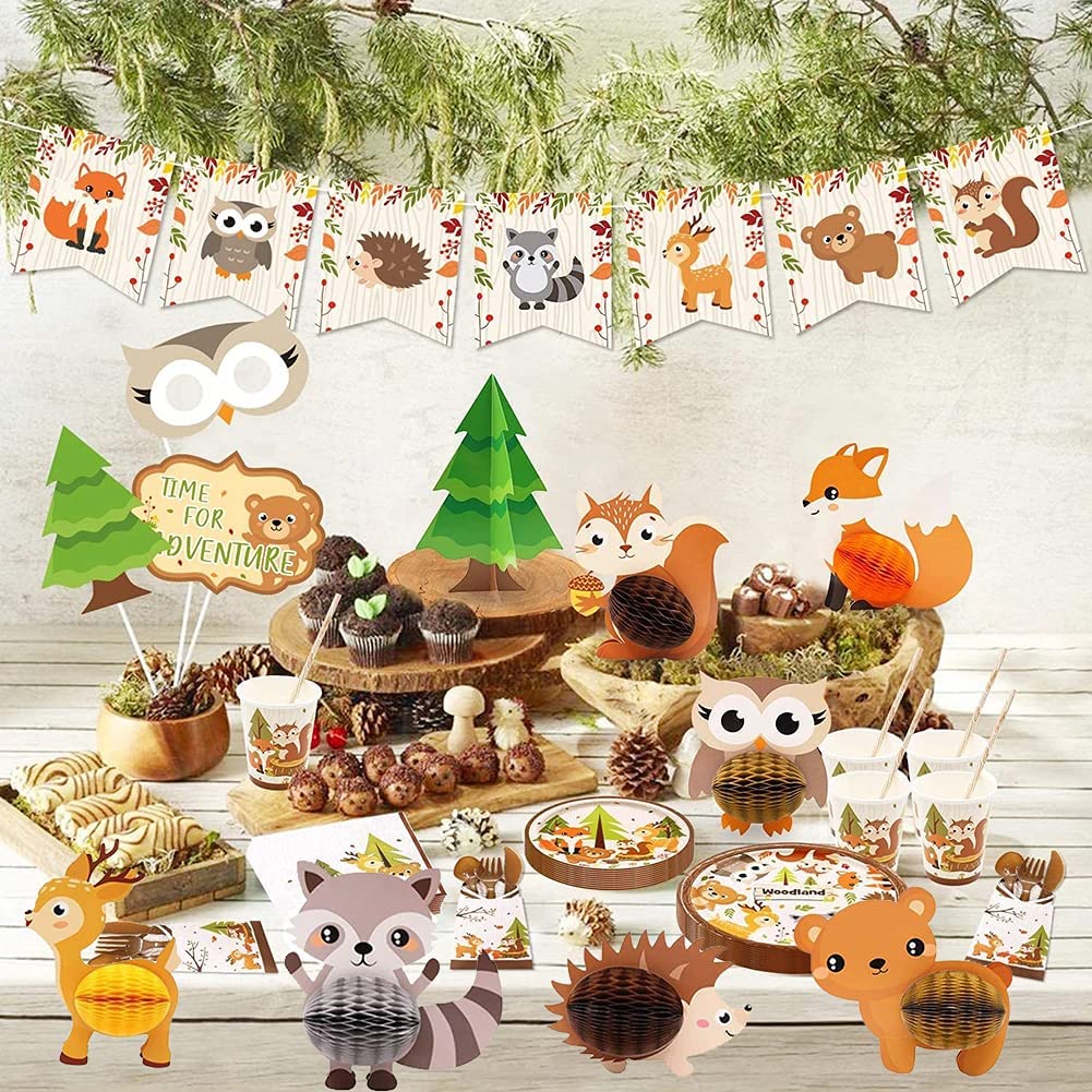 Snapklik.com : 24pcs Woodland Animals Honeycomb Centerpieces Forest ...