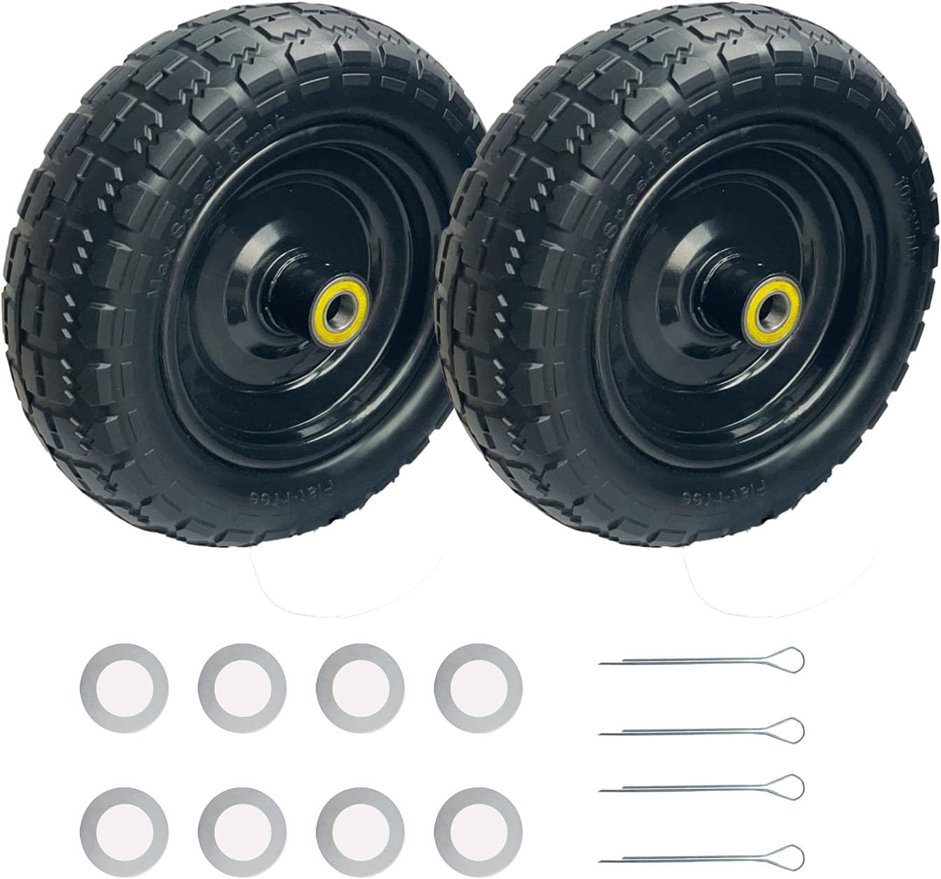 Amazon.com: 10" Flat Free Solid Tire and Wheel gorilla cart tires ...
