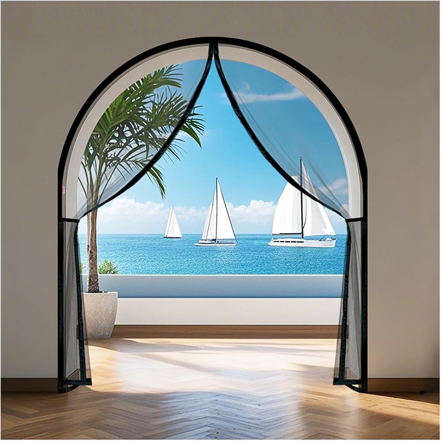 Amazon.com: Magnetic Door Net Arched Curved Round Magnetic Door Screen ...