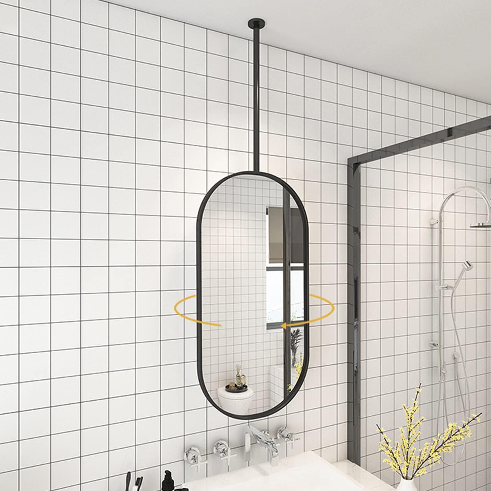 Amazon.com: Creative Co-Op Swivel Wall Mount Metal Mirror with Brackets ...