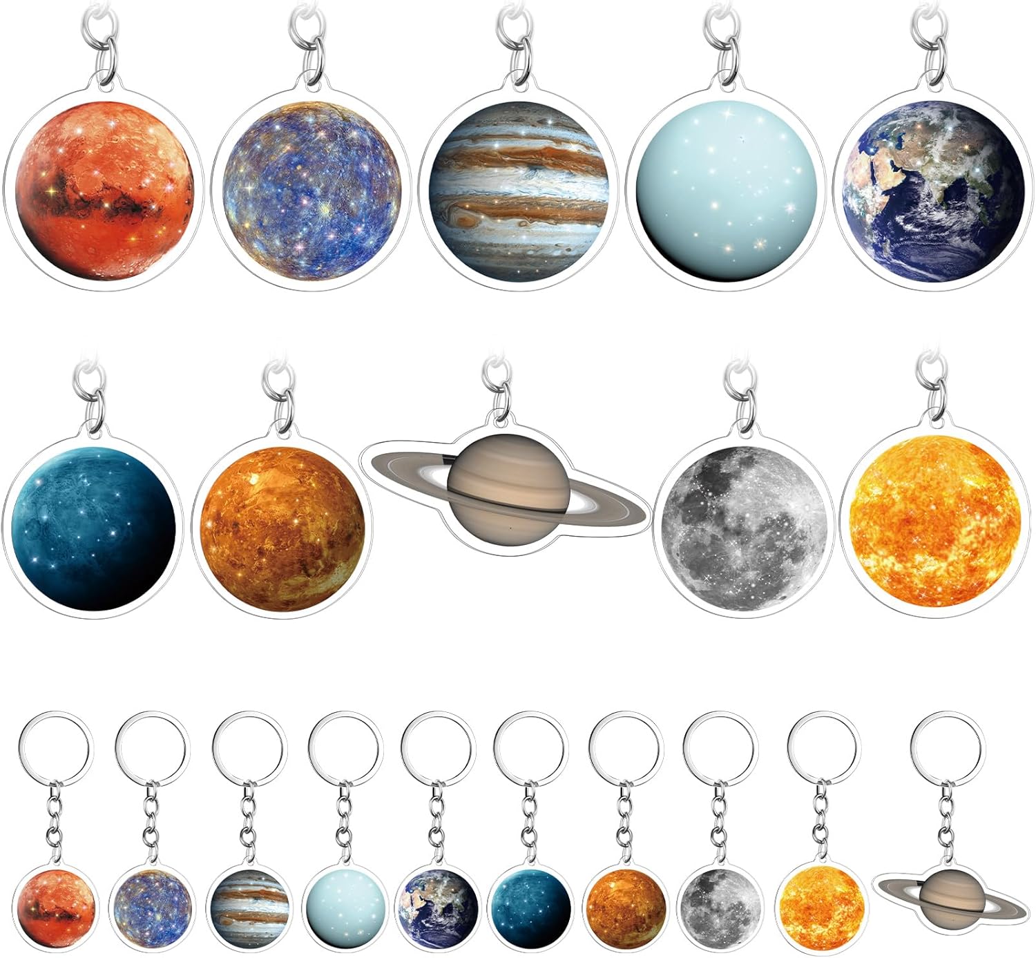 Amazon.com: Eersida 20 Pcs Solar System Planet Keychain Hanging Galaxy ...