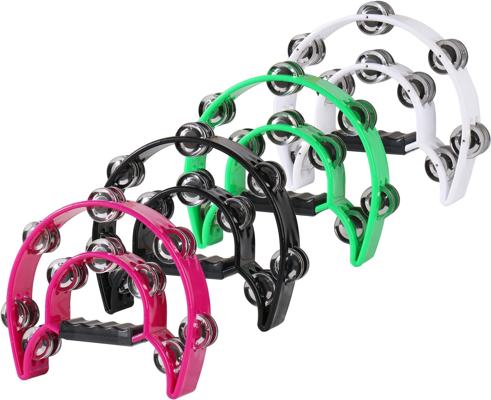 Amazon.com: CEE 4 Pack 10 Double Row Tambourine, Half Moon Musical ...