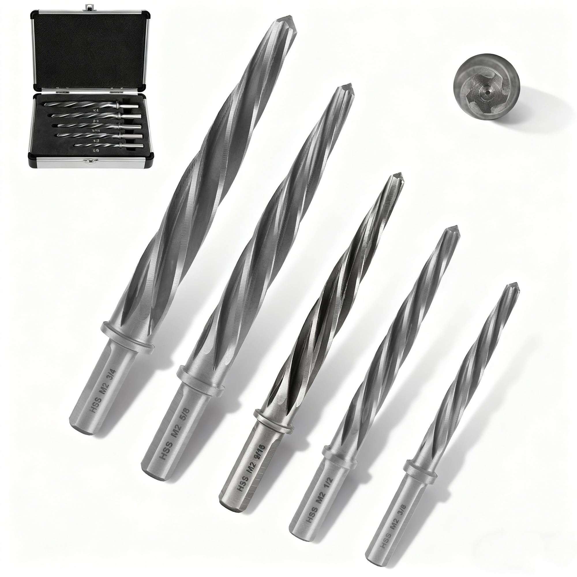 Snapklik.com : Lichamp 5-Piece M2 HSS Reamer Drill Bit Set