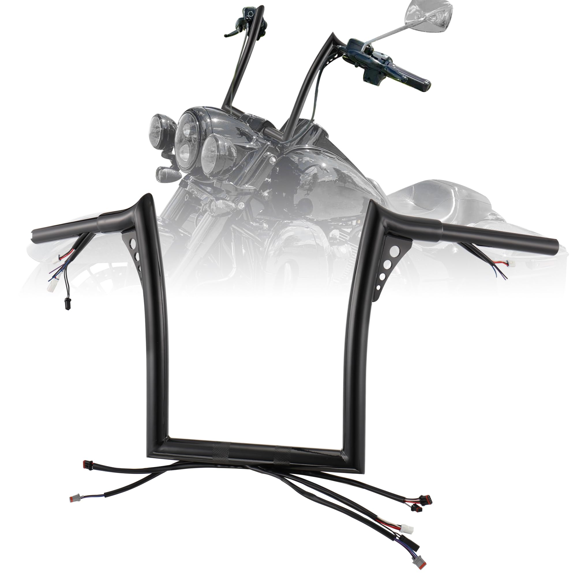 Snapklik.com : Prewired 12 Inch Bat-wing Ape Hangers Road King Special ...