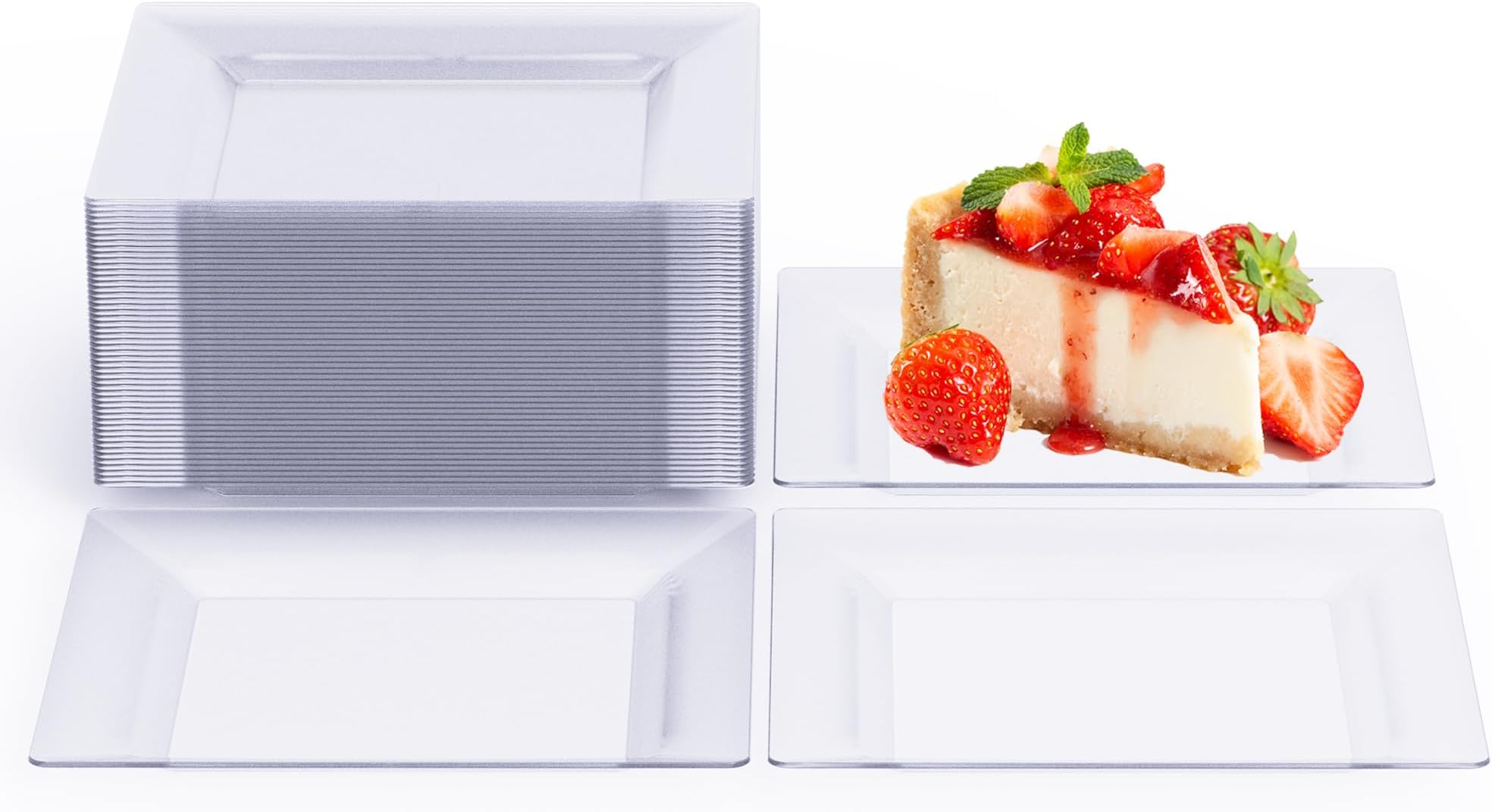 Amazon.com: zappy 100 Disposable Plastic Dessert Plates Premium Quality ...