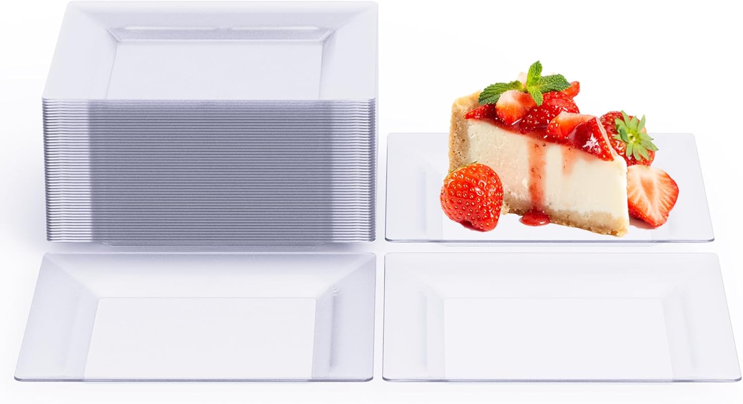 Amazon.com: NEOLIVEA 50PCS Square Plastic Plates-4.5 inch Disposable ...