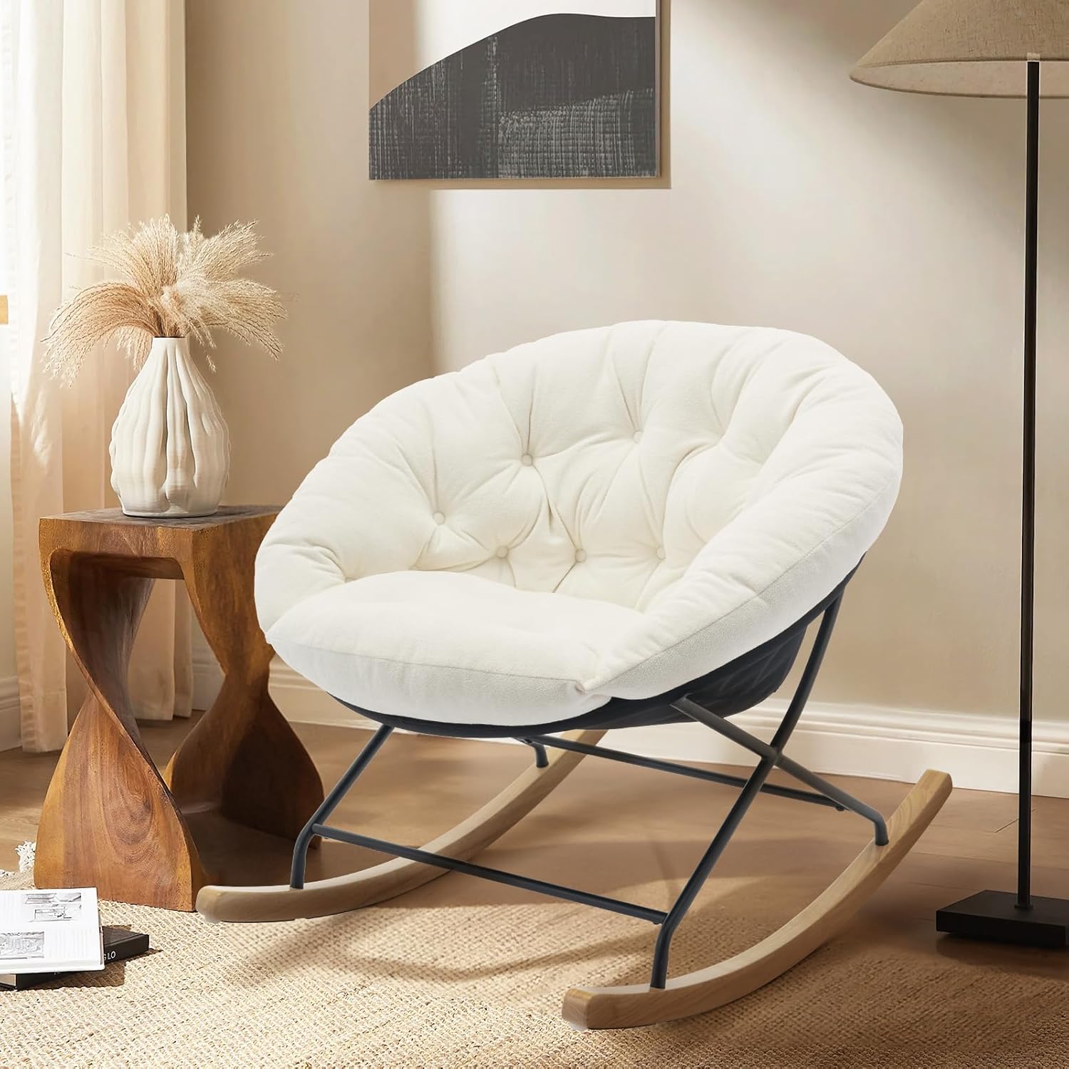 Amazon.com: COLAMY Rocking Chair Nursery, Upholstered Glider Rocker ...