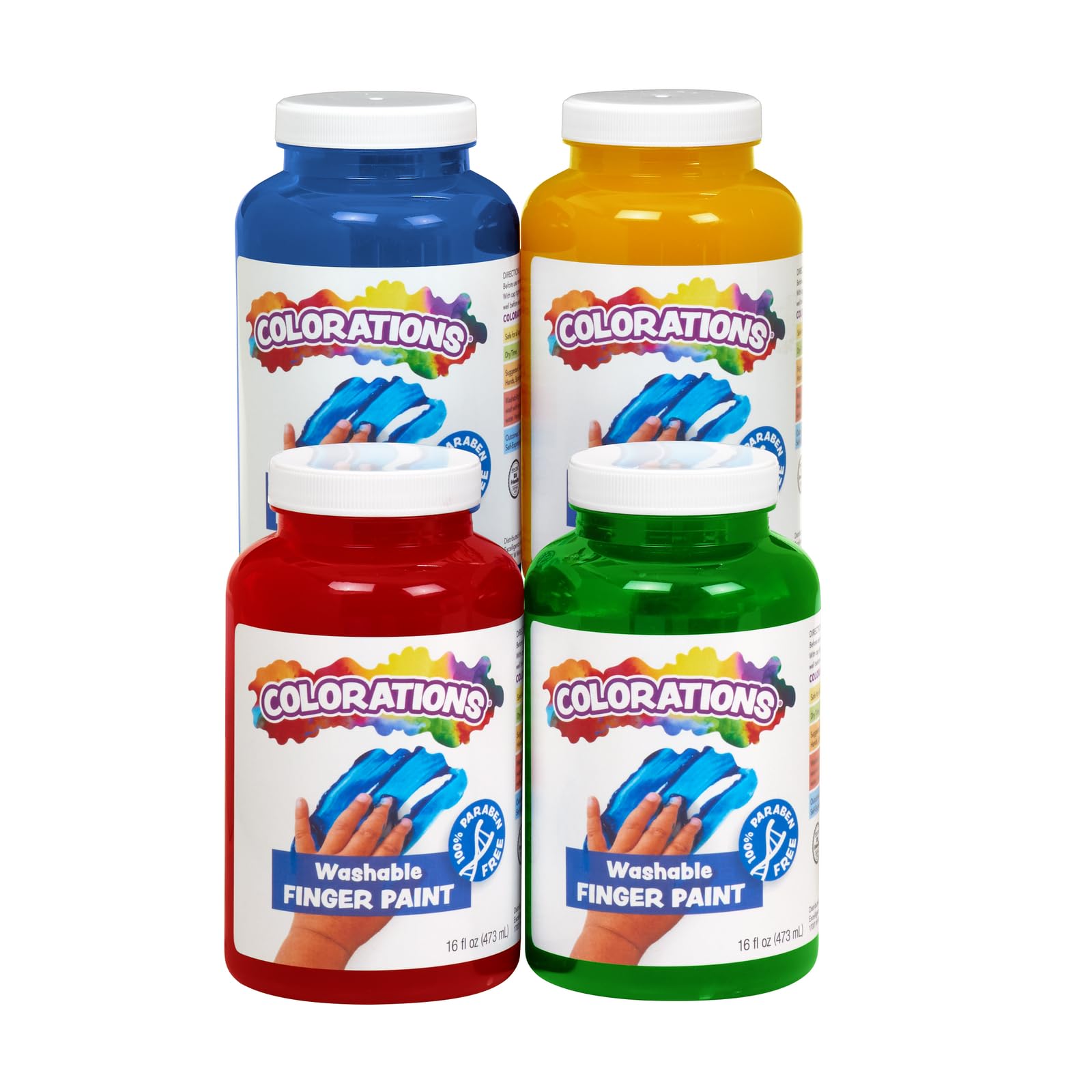Snapklik.com : Washable Finger Paint For Kids, Each 16 Fl Oz, 4 Colors ...