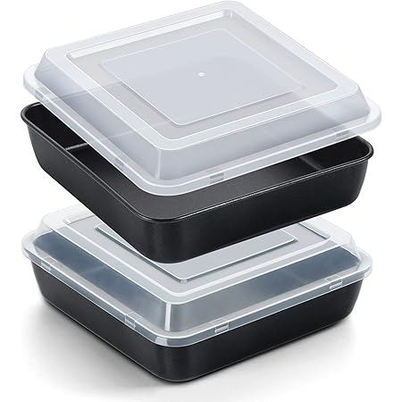 Amazon.com: LIANYU 8 x 8 Inch Square Cake Pan with Lid, Stainless Steel ...