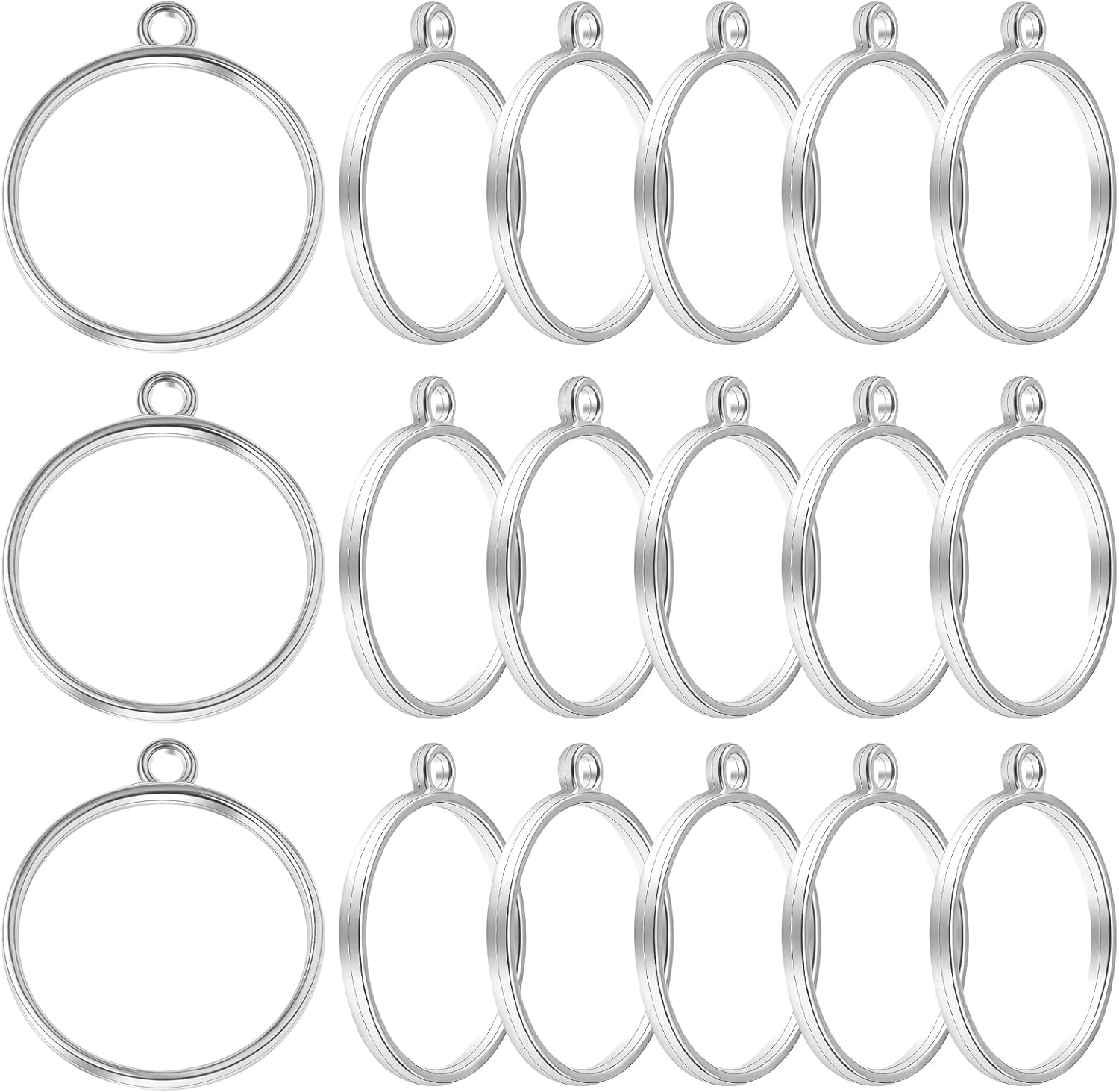 Amazon.com: 30 Pieces Round Open Back Bezel Pendants Metal Hollow Frame ...